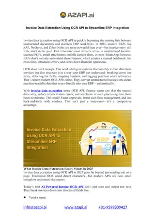 Invoice Data Extraction Using OCR API to Streamline ERP Integration | DOCX