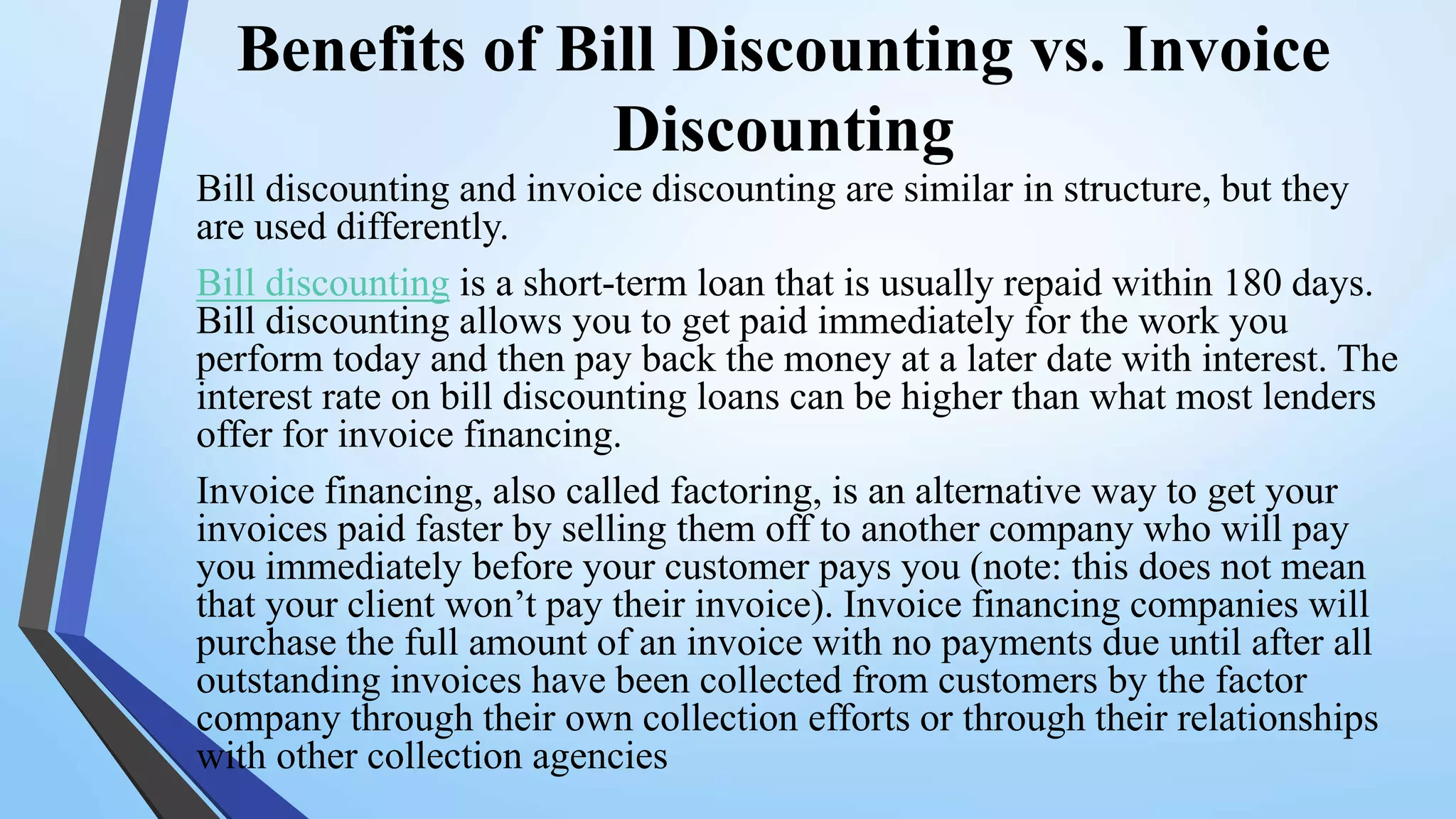 Invoice Discounting vs. Bill Discounting: What's the Difference? | PPT