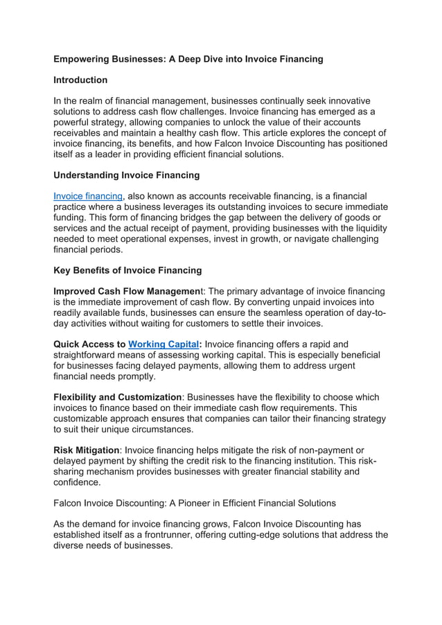 invoice financing 1.pdf | Debt Factoring & Invoice Discounting ...