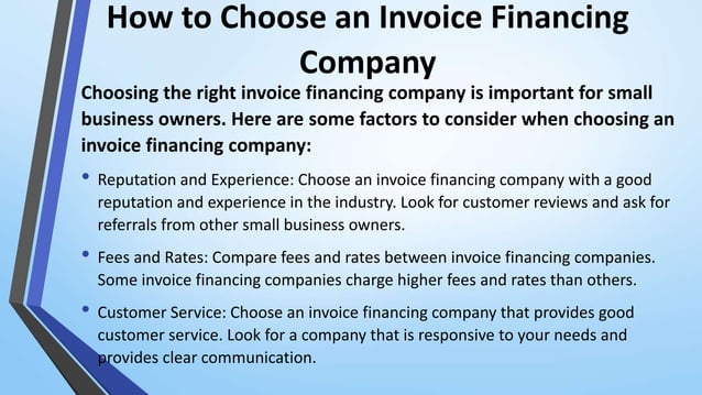 Invoice Financing: A Smart Choice for Small Business Owners | PPTX
