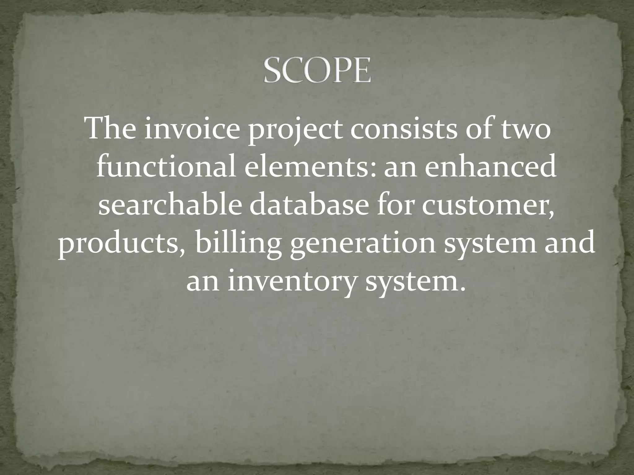 Invoice generation system | PPTX