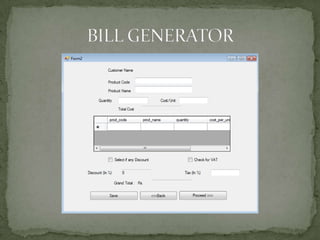 Invoice generation system | PPTX | Computing | Technology & Computing