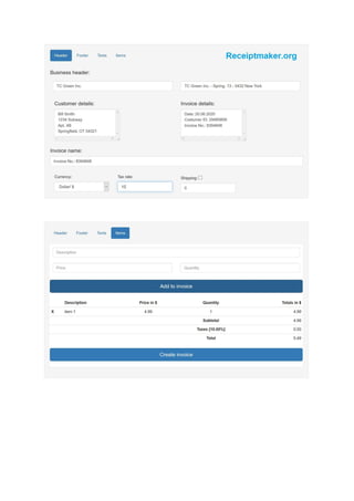 Invoice generator | PDF