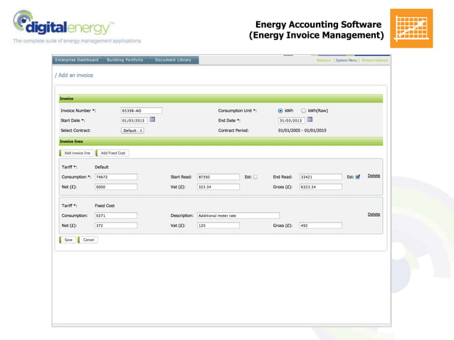 Energy Accounting and Invoice Management (screenshots) | PPTX