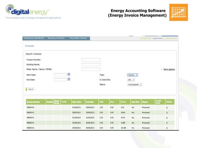 Energy Accounting and Invoice Management (screenshots) | PPTX