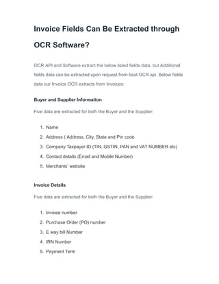 Invoice OCR | PDF