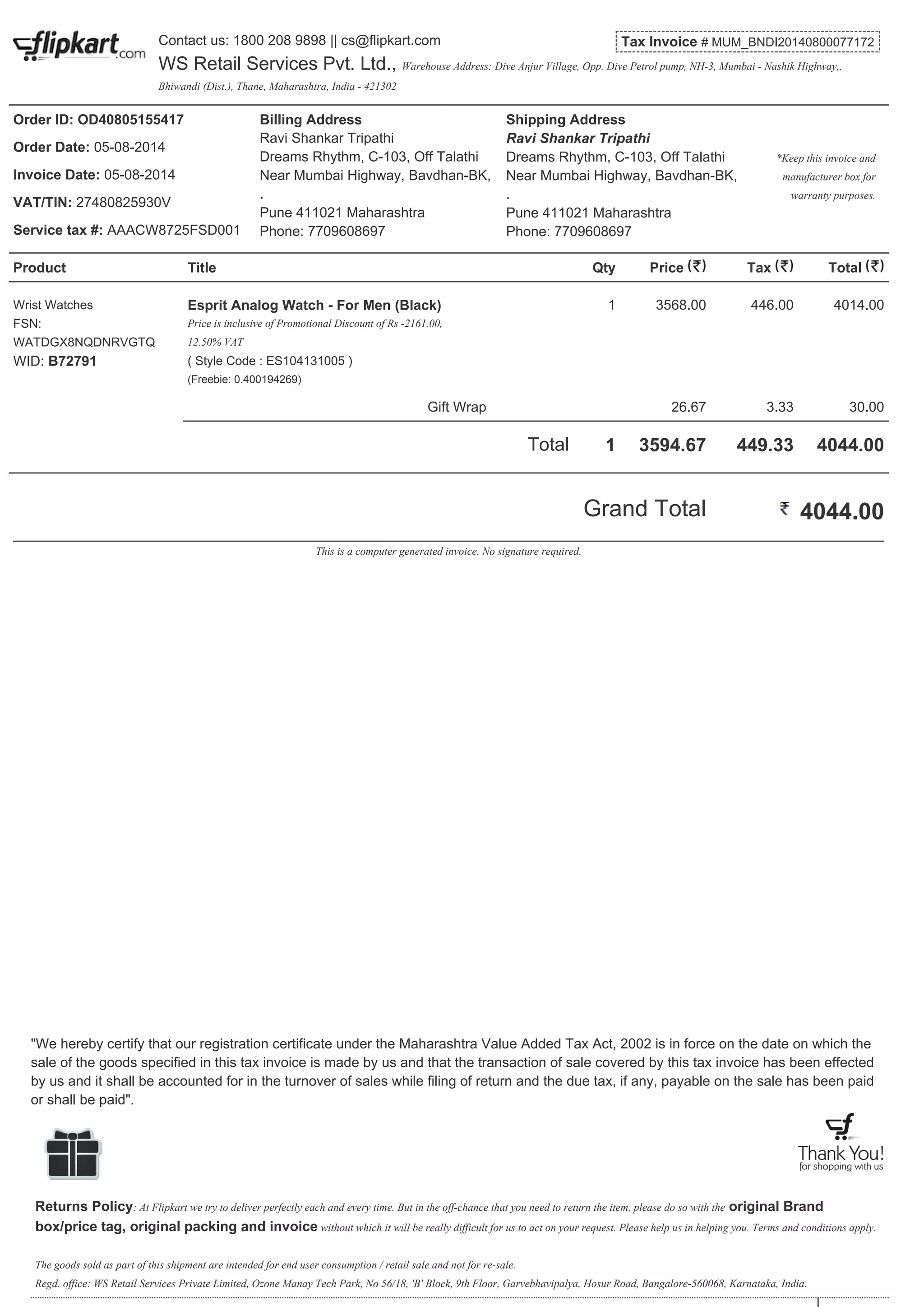 Invoice od40805155417 | PDF