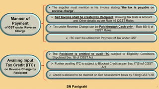 #GST Invoice Under Reverse Charge & Other Compliance's# By SN Panigrahi ...