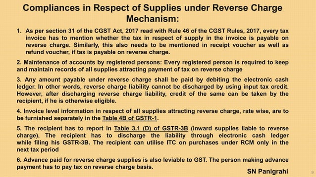 #GST Invoice Under Reverse Charge & Other Compliance's# By SN Panigrahi ...
