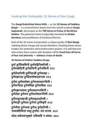Invoking the Unshakable 32 Names of Devi Durgā..docx