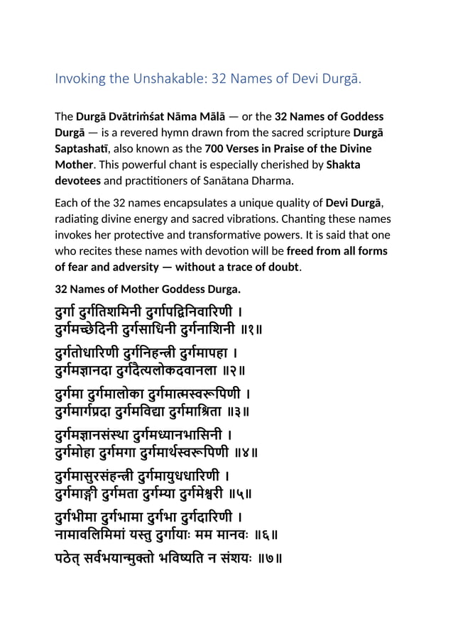 Invoking the Unshakable 32 Names of Devi Durgā..docx