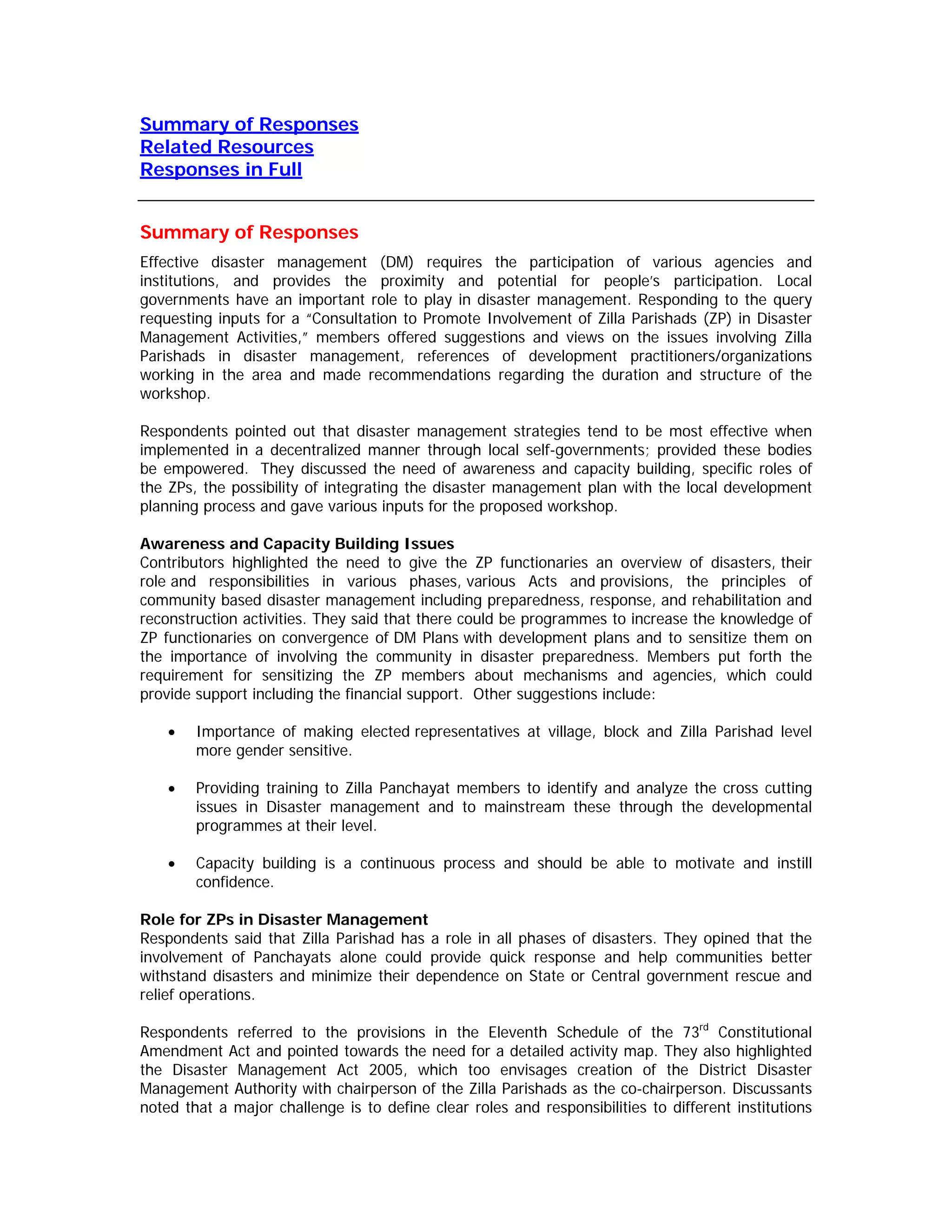 Involvement of pri in disaster risk reduction | PDF