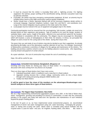 Involving Community in the Management of Flood Shelters and Other ...