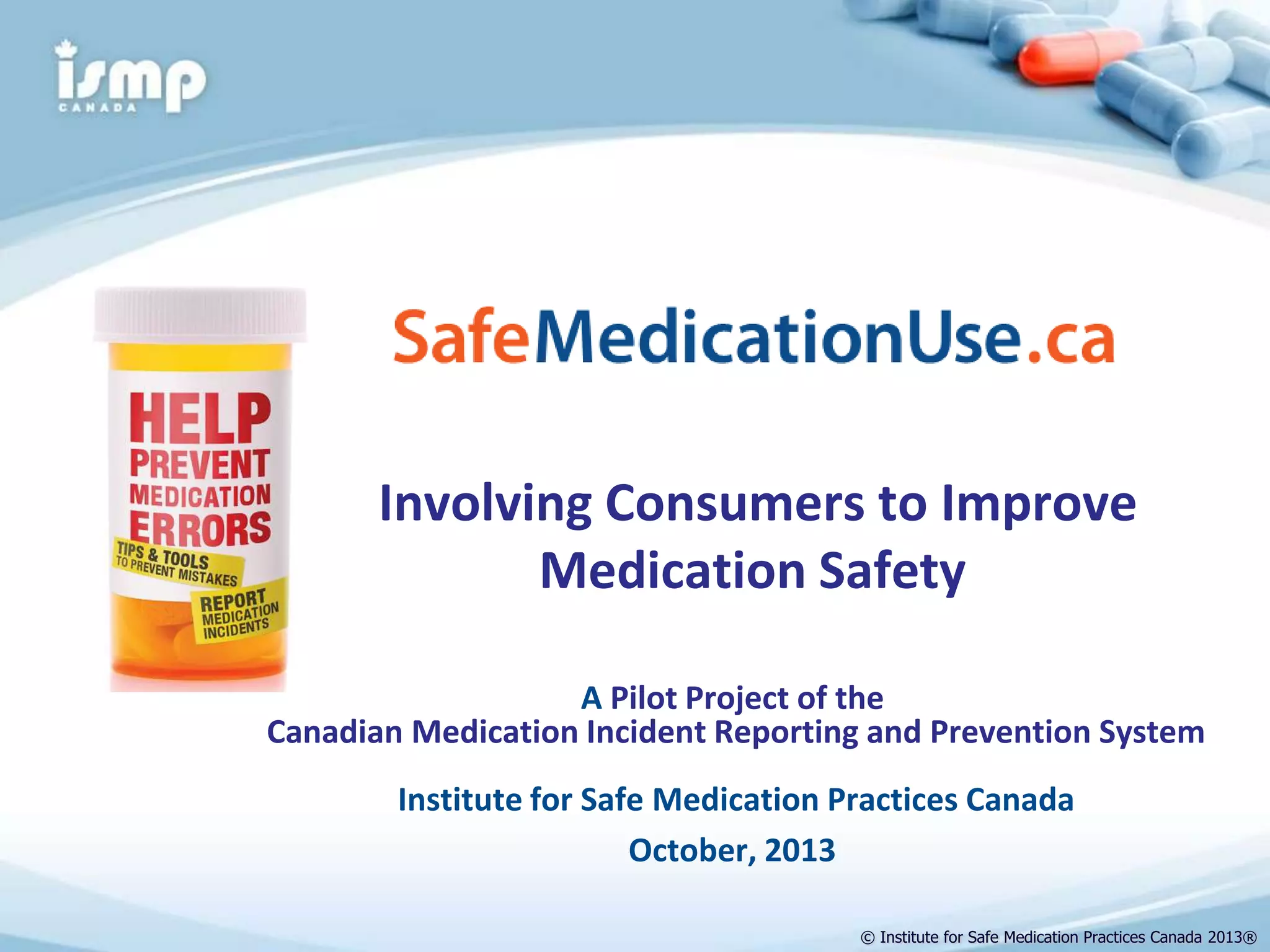 Involving patients to improve medication safety ismp canada | PPTX