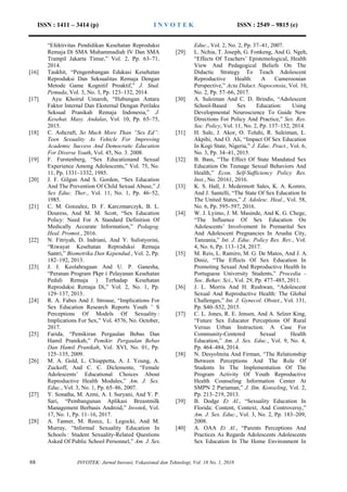 Pendidikan Kesehatan Reproduksi Bagi Remaja (Literatur Review) | PDF