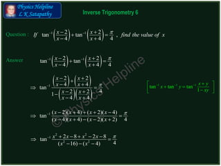Inverse Trigonometry QA.6 | PPT