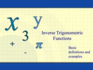 inverse trigonometric functions anf their properties | PPT