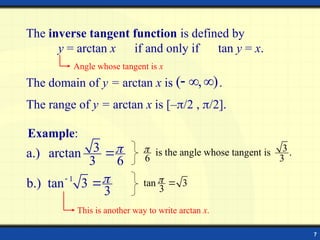 inverse trigonometric functions anf their properties | PPT