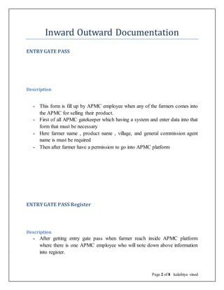Inward outward documentation | DOCX