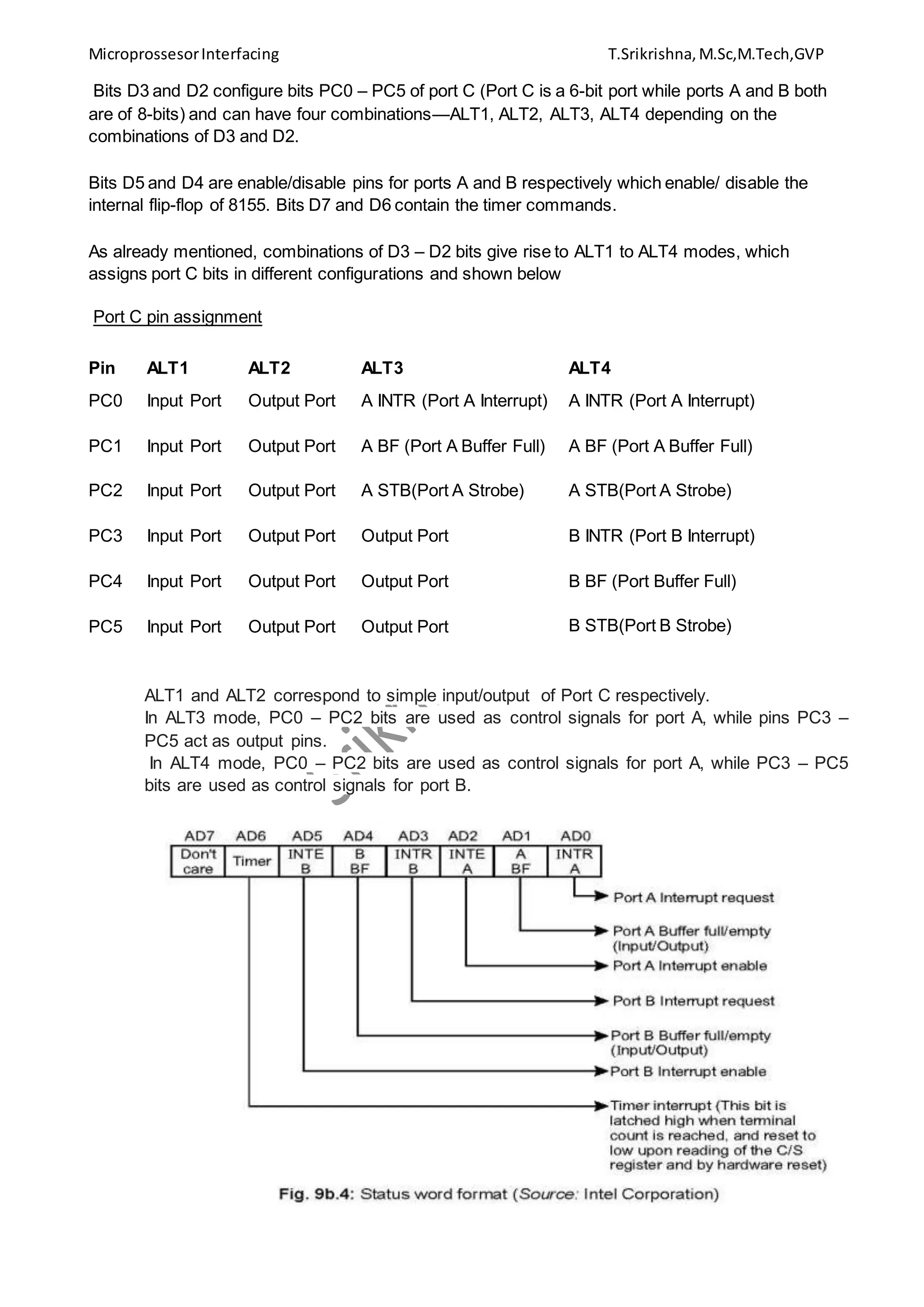 Microprocessor Interfacing and 8155 Features | DOCX