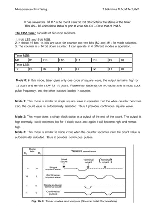 Microprocessor Interfacing and 8155 Features | DOCX