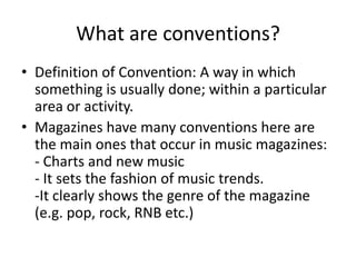 In what way does your media product use | PPTX | Music | Entertainment