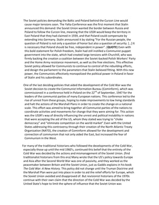 In what ways were Soviet policies responsible for the outbreak and ...