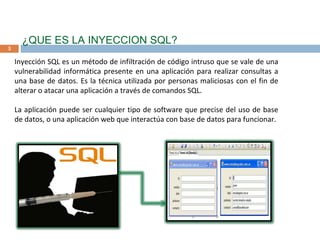 INYECCION SQL(SEGURIDAD DE LA INFORMACION) | PPT