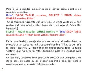 INYECCION SQL(SEGURIDAD DE LA INFORMACION) | PPT