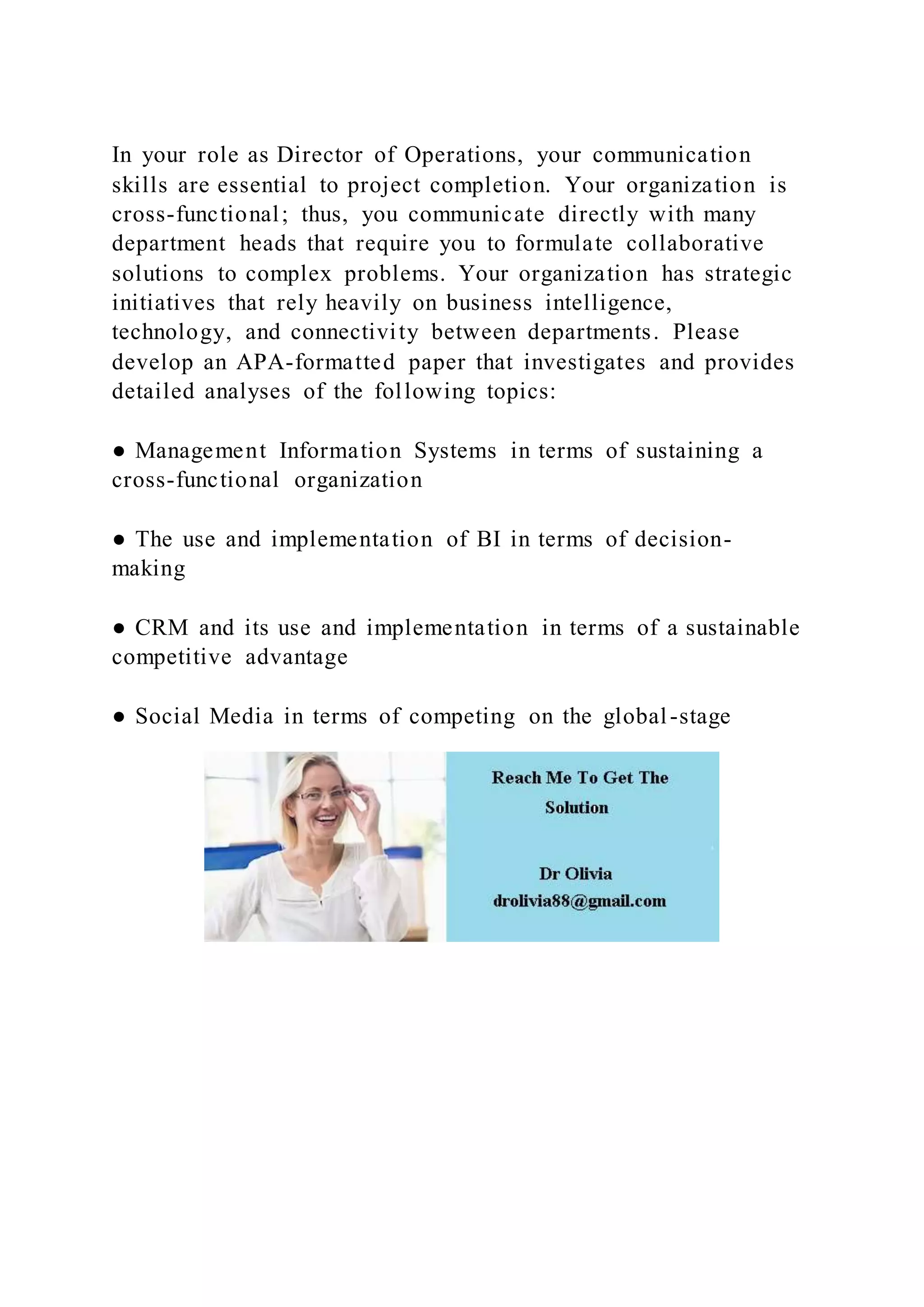 In your role as Director of Operations, your communication skills ar | PDF