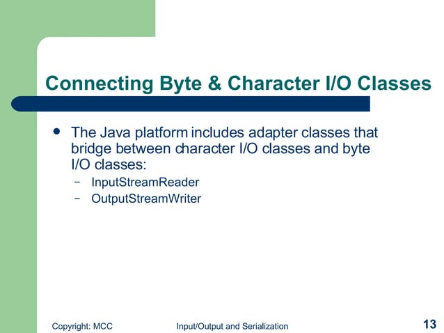 IO and serialization | PPT
