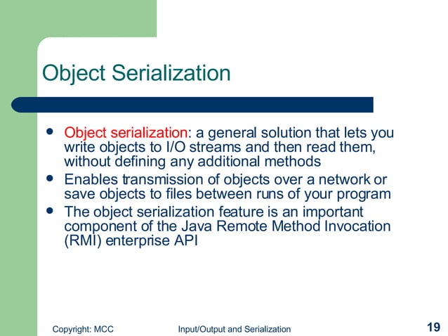 IO and serialization | PPT