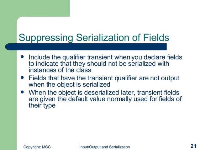 IO and serialization | PPT