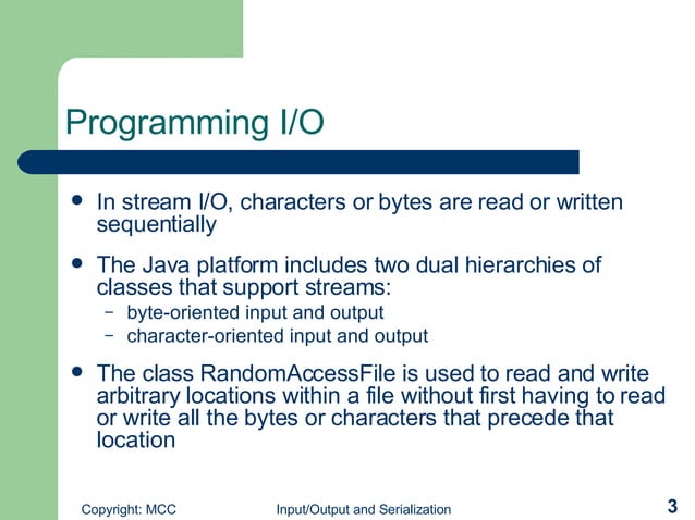 IO and serialization | PPT