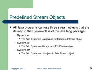 IO and serialization | PPT