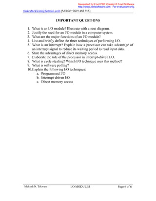 Input-Output Modules | PDF
