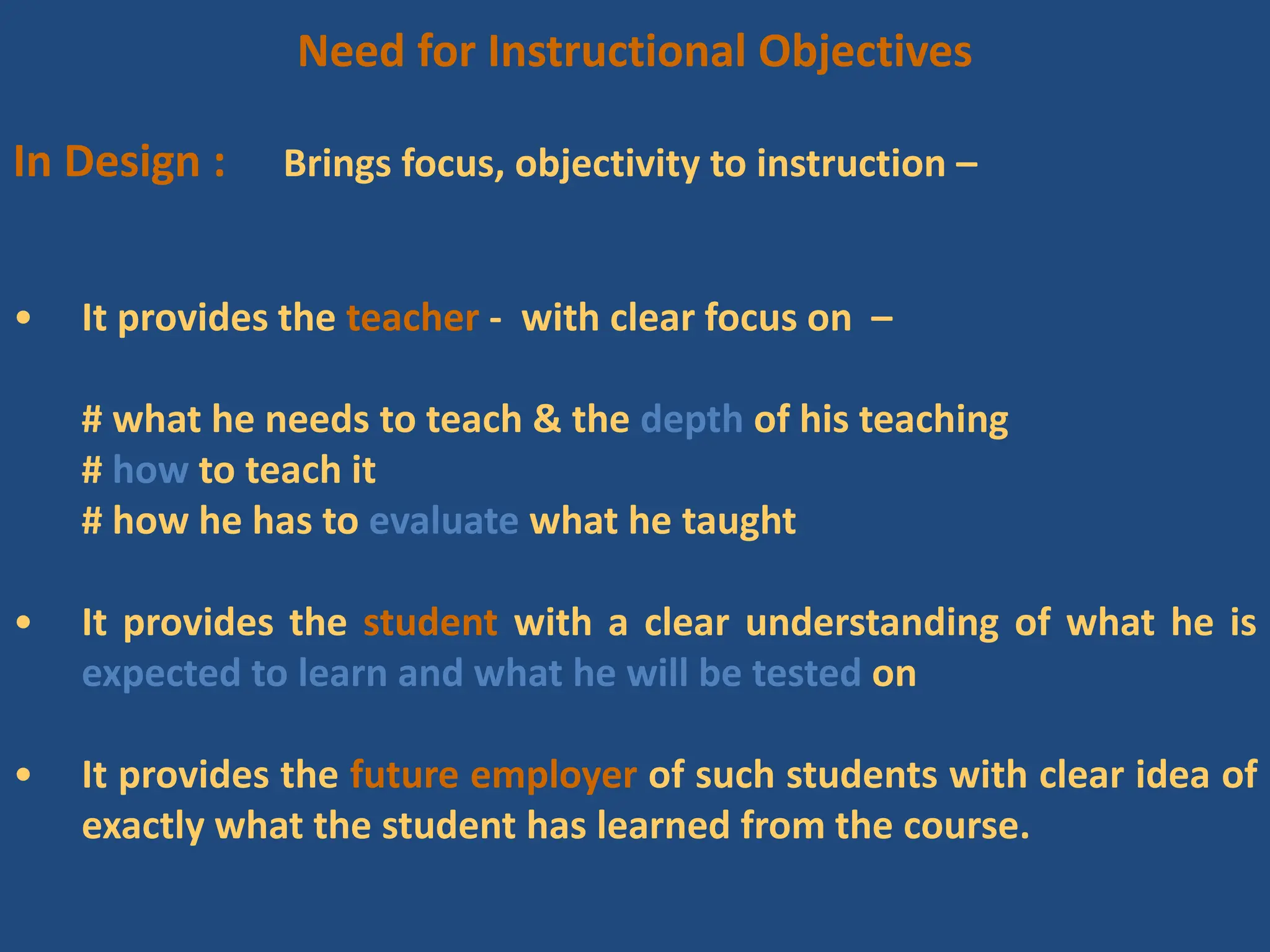 Instructional objective | PPT