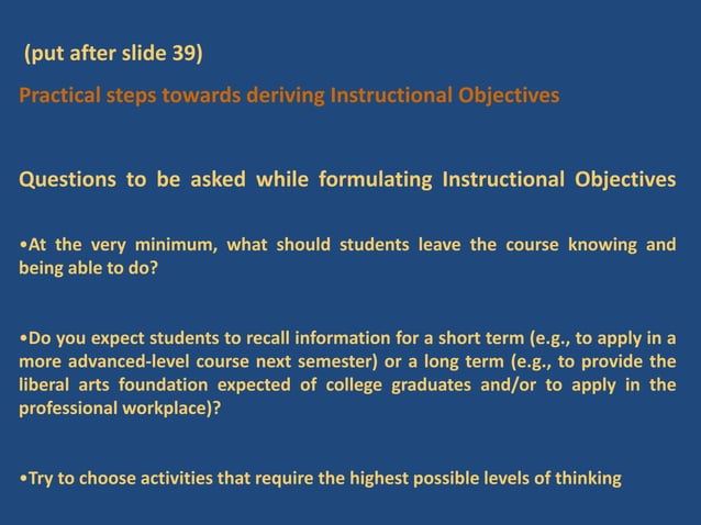 Instructional objective | PPT