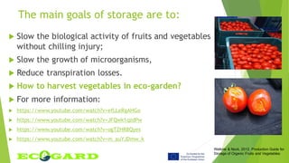 Unit 9. Storage of Ecological Vegetables after Harvesting | PDF