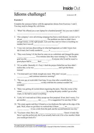 IDIOMS CHALLENGE | PDF