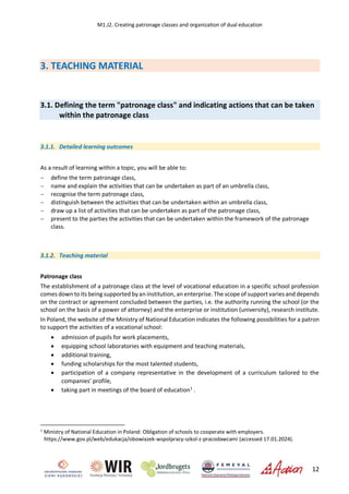 Creating patronage classes and organisation of dual education | PDF