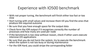 Introducing IO-500 benchmark | PDF