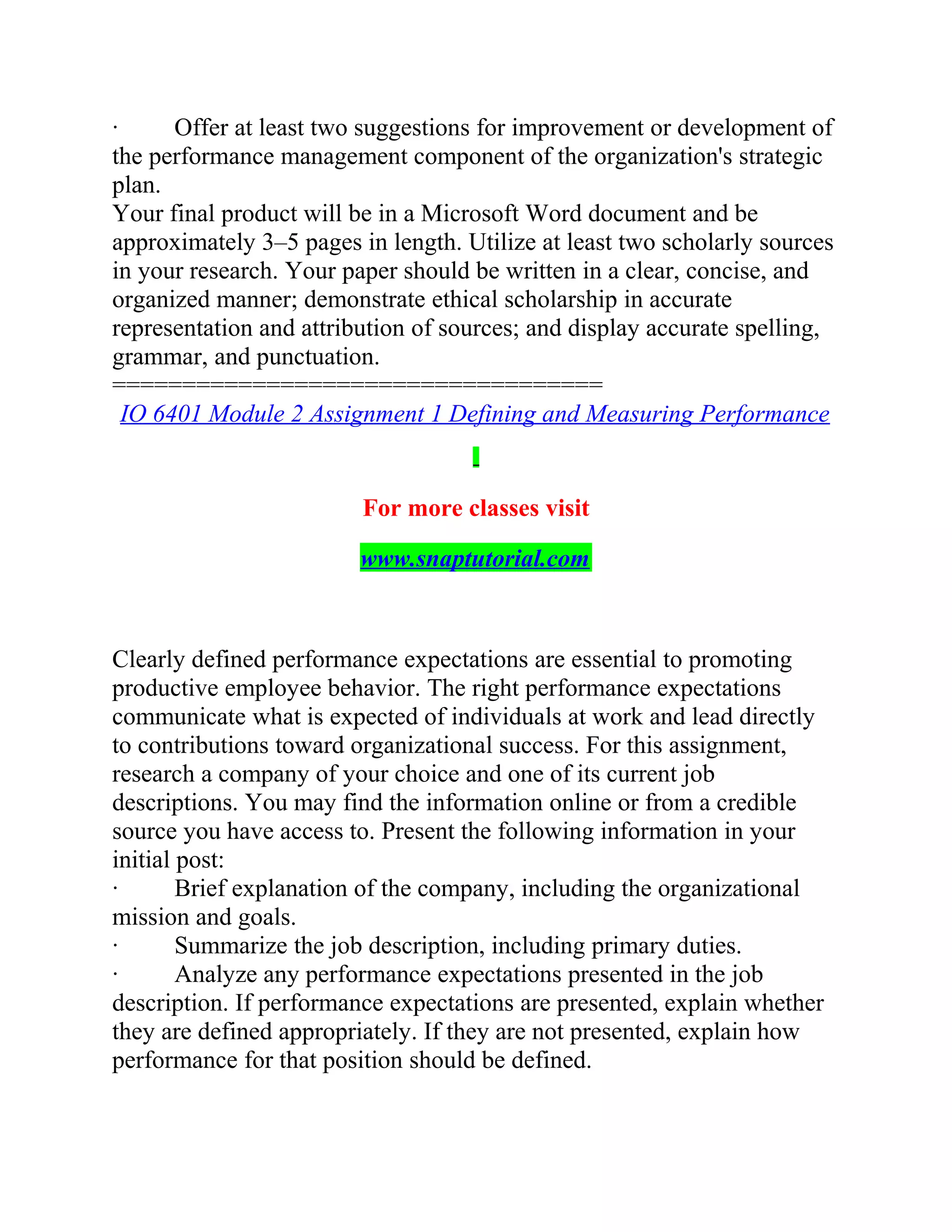 Io 6401 Massive Success / snaptutorial.com