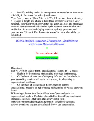 Io 6401 Massive Success / snaptutorial.com