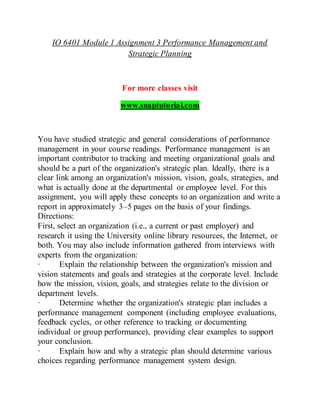 Io 6401 Success Begins / snaptutorial.com