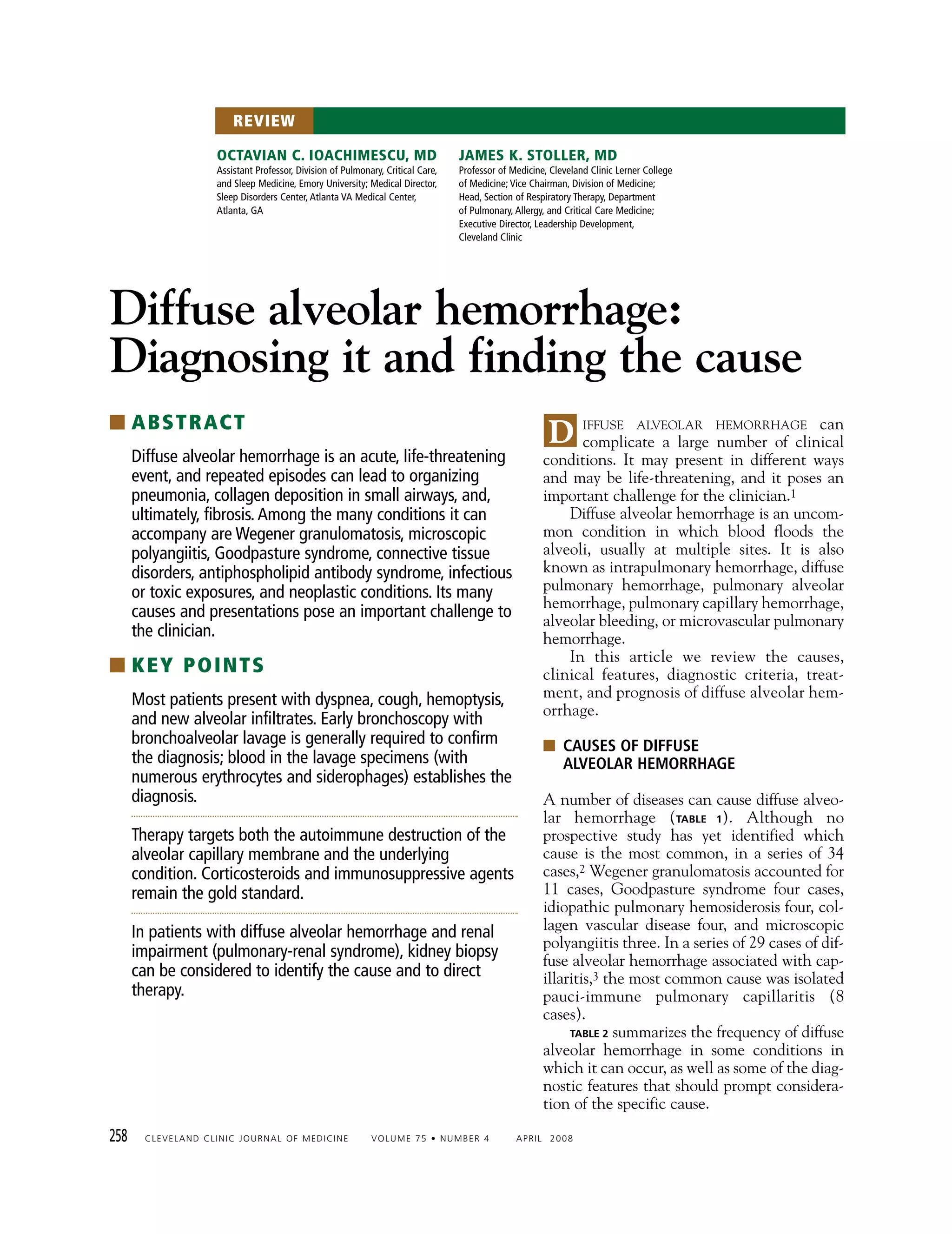Hemorragia Alveolar Difusa | PDF