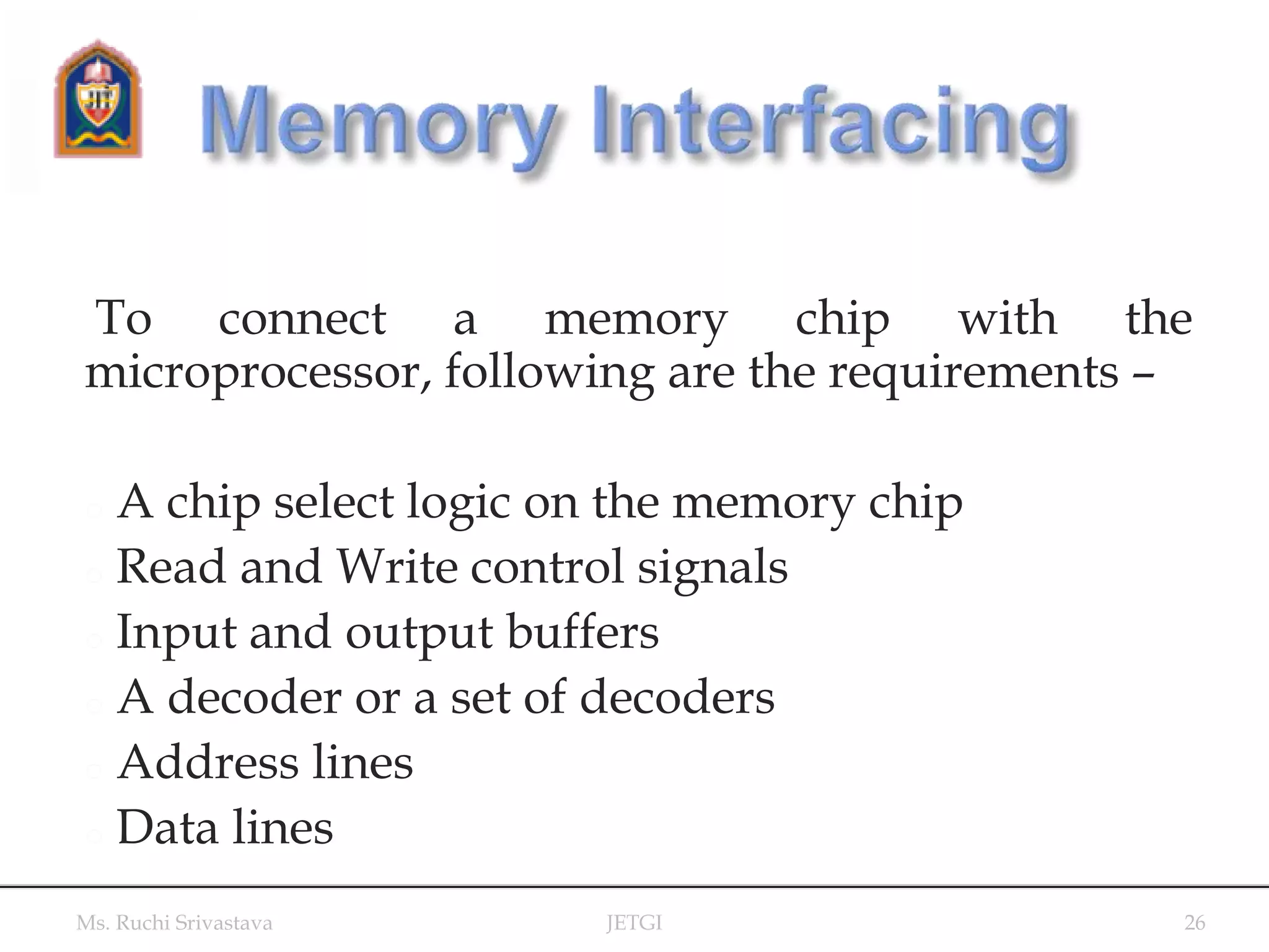 I/o and memory interfacing | PPT
