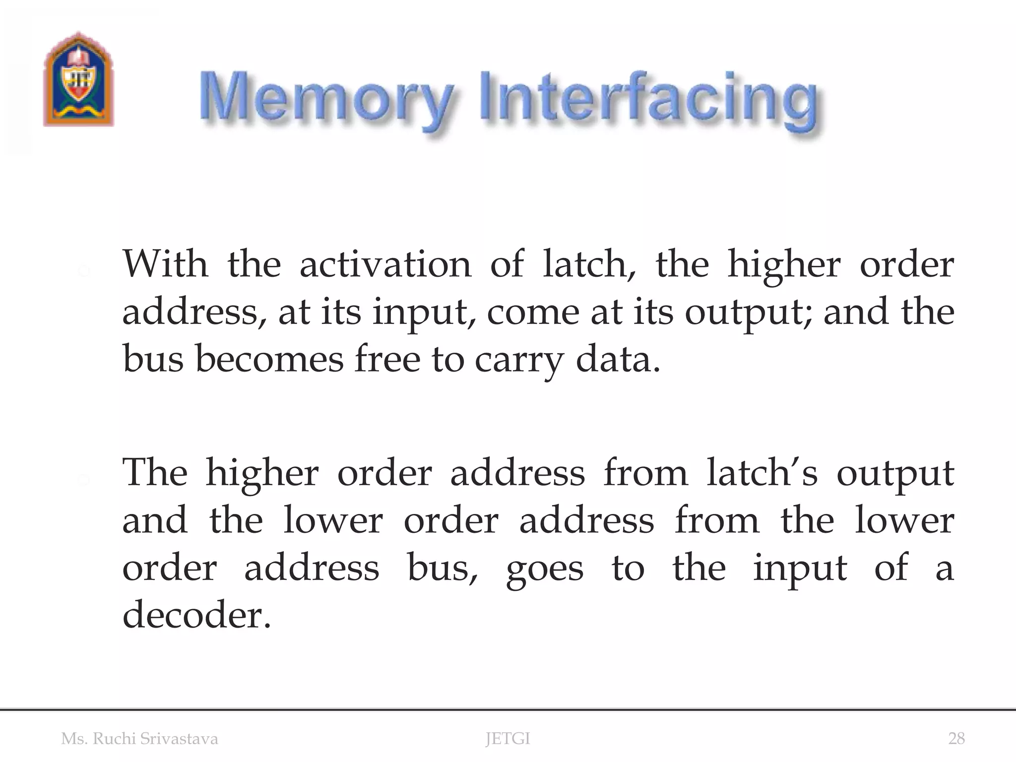 I/o and memory interfacing | PPT