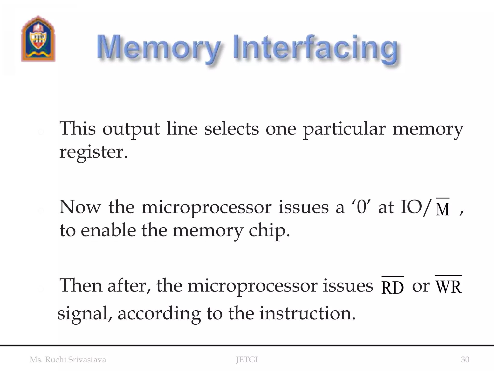 I/o and memory interfacing | PPT