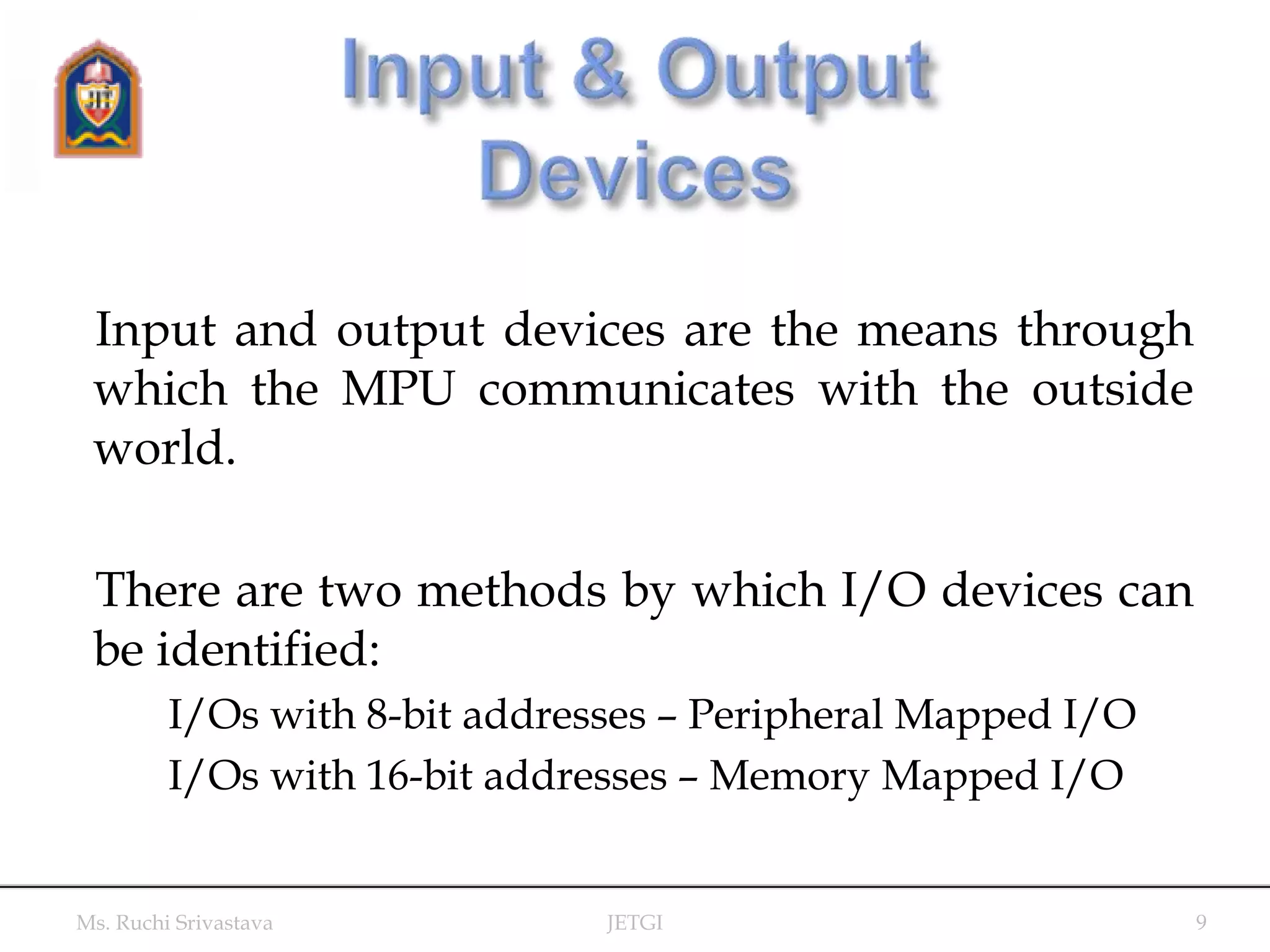 I/o and memory interfacing | PPT